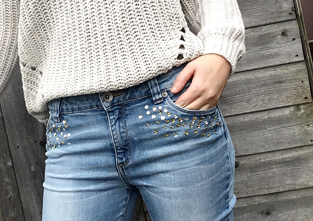 Quick Up-cycled Sequin Jeans – I Heart Maggie
